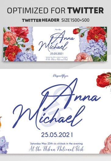 Wedding Invitation - Free Twitter Header PSD Template - 10029940 | by ...