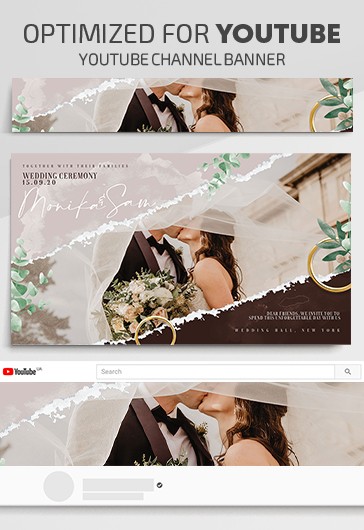 Wedding Invitation - Free Youtube Channel banner PSD Template ...