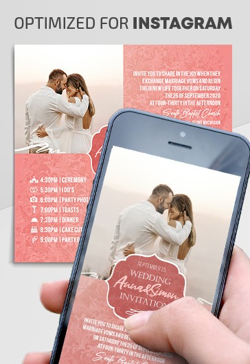 Wedding Invitation - Instagram Stories Template in PSD + Post Templates ...