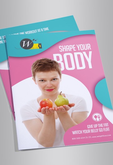 Pink Creative Weight Loss Premium Brochure Template PSD | by Elegantflyer