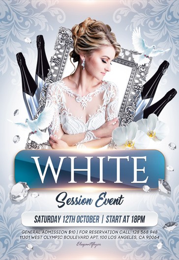 White Aesthetic White Event Premium Flyer Template PSD | by Elegantflyer