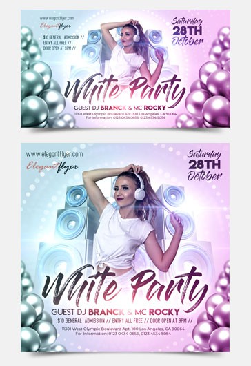 White Creative White Party Premium Social Media Template PSD | by ...