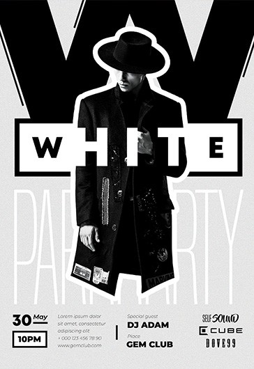 White Minimalist White Party Flyer Free Flyer Template Psd By