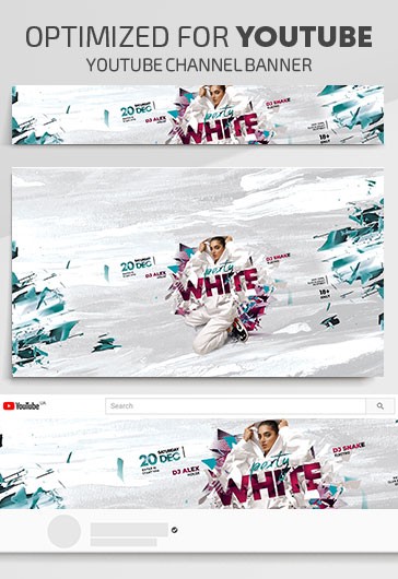 White Party - Free Youtube Channel banner PSD Template - 10031834 | by ...