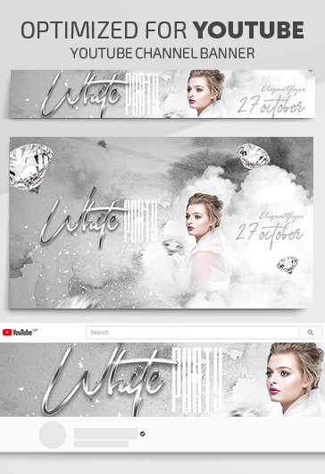White Luxury White Party Youtube Premium Social Media Template PSD | by ...