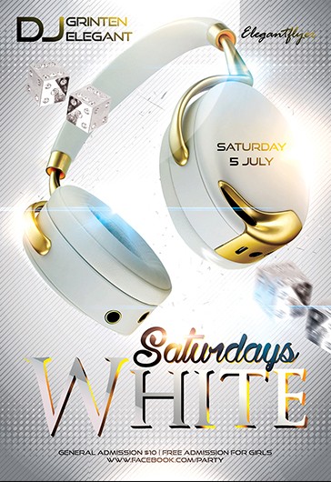 White Luxury White Saturday Premium Flyer Template PSD | by Elegantflyer