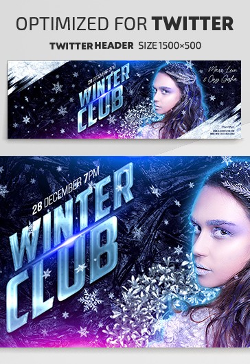 White Creative Winter Club Premium Social Media Template PSD | by ...