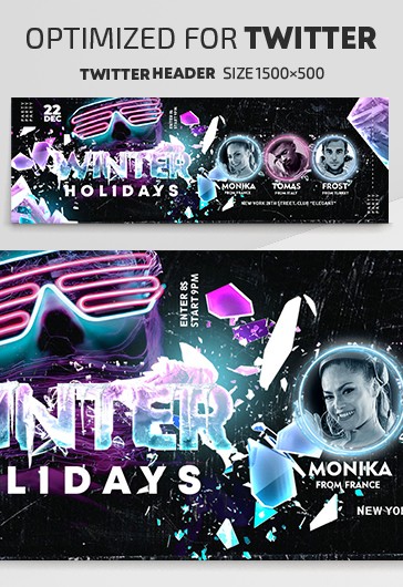 Winter Holidays - Free Twitter Header PSD Template - 10031698 | by ...