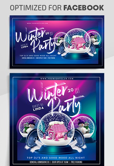 Blue Creative Winter Party Free Social Media Template PSD | by Elegantflyer