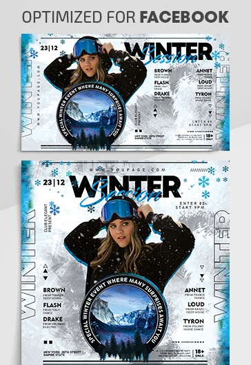 Winter Session - Free Facebook Cover Template in PSD + Post + Event ...