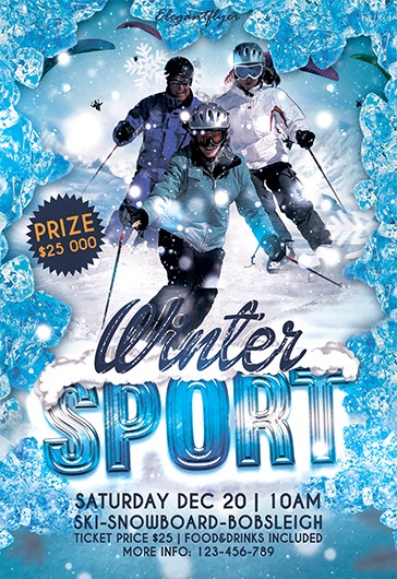 Winter Sport - Flyer PSD Template - 10017597 | by ElegantFlyer