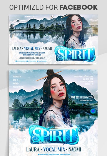 Blue Creative Woman Voice Premium Social Media Template PSD | by ...