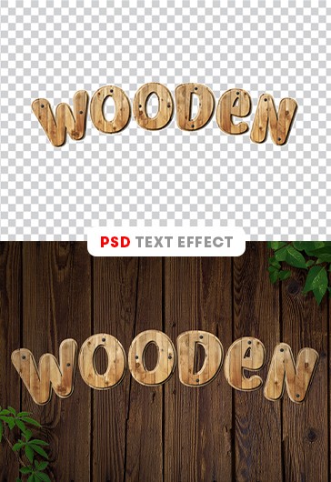 Wooden - Free Text Effect PSD Template - 10032824 | by ElegantFlyer