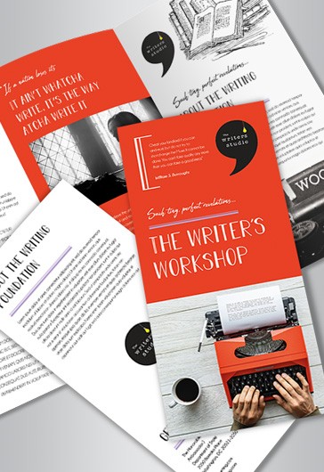 Red Créatif Atelier d'écriture Premium Modèle de brochure PSD gratuit