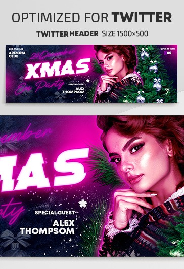 Xmas Eve Party - Free Twitter Header PSD Template - 10031884 | by ...
