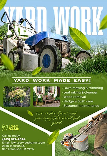 Green Semplice Volantino per il lavoro del giardino Modello di ...