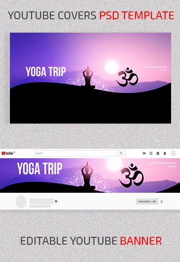 Purple Creative Yoga Trip Youtube Free Social Media Template PSD | by ...